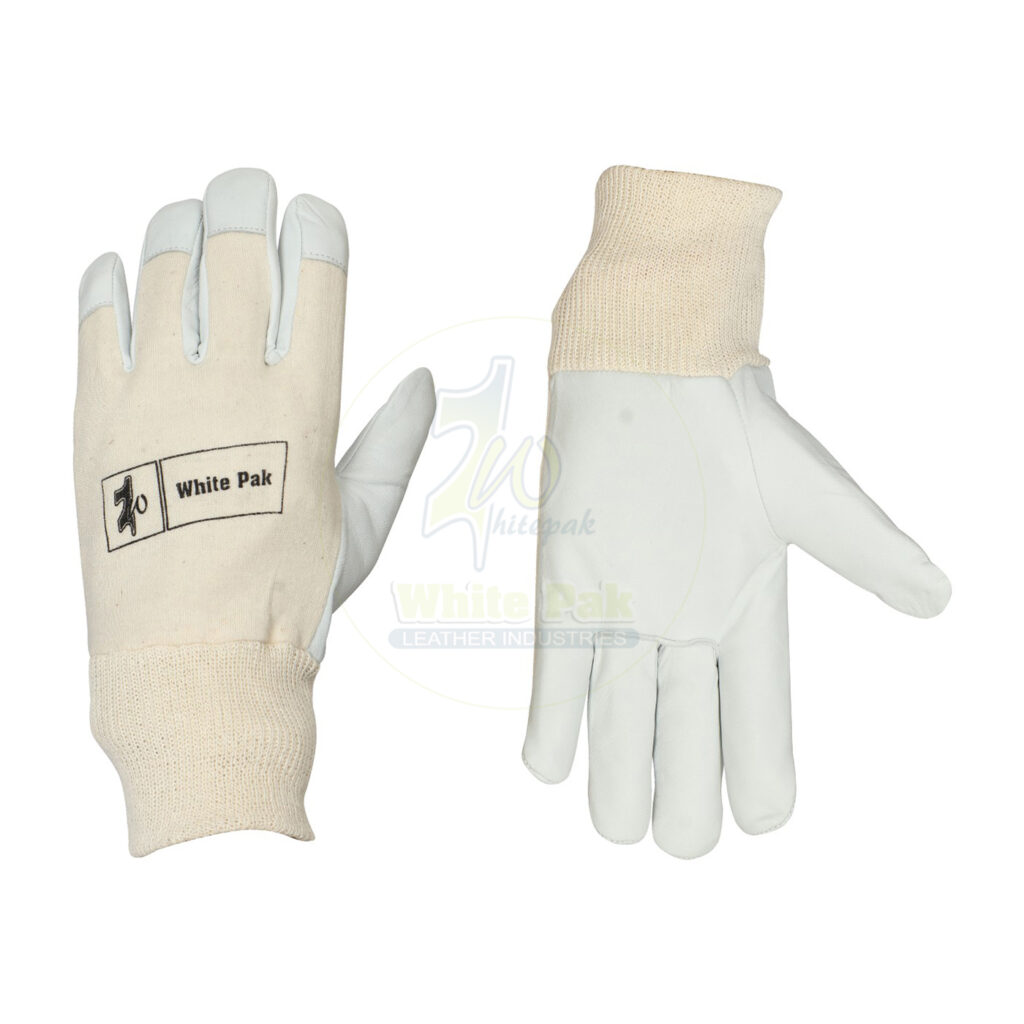 Leather Assembling Gloves with wrist closer – WHITE PAK